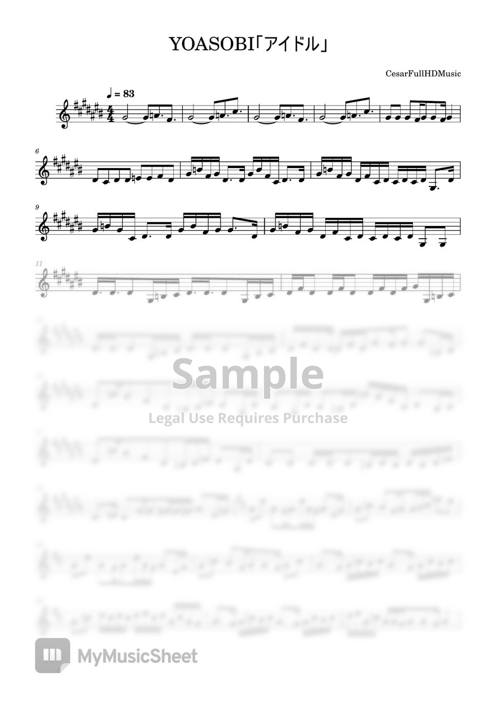 YOASOBI - 「アイドル」 Sheets