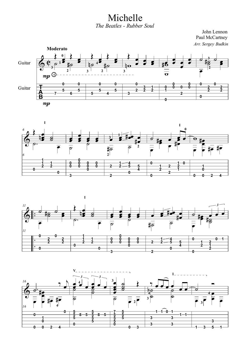 The Beatles - Michelle Sheets by Buddy_King