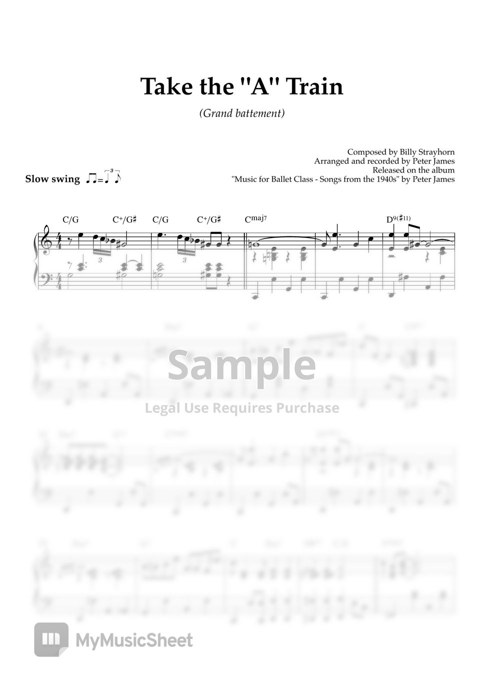 Billy Strayhorn - Take the "A" Train Sheets by Peter James