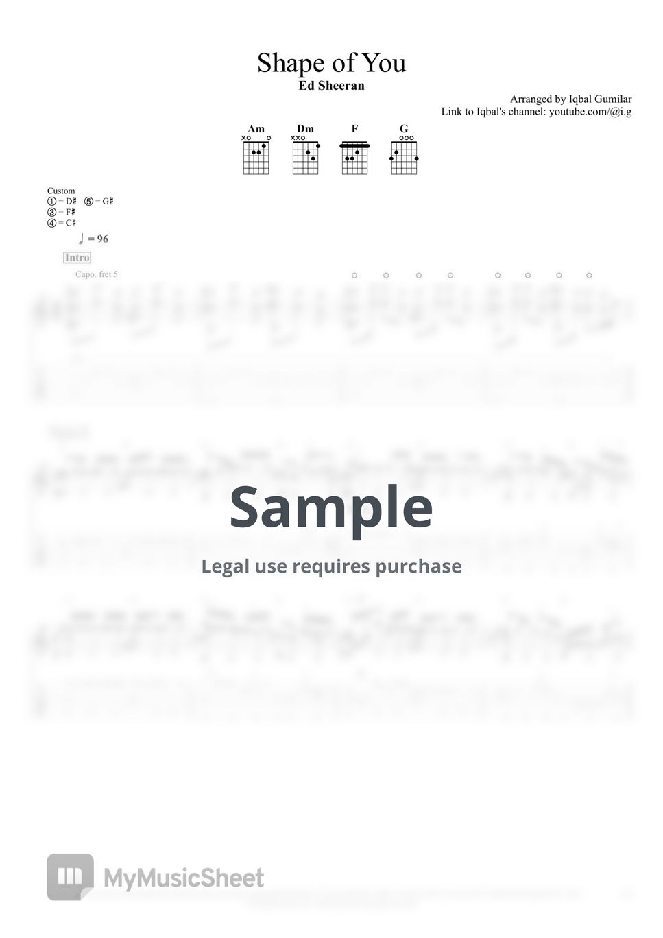 Ed Sheeran - Shape of You Sheet Music by Iqbal Gumilar