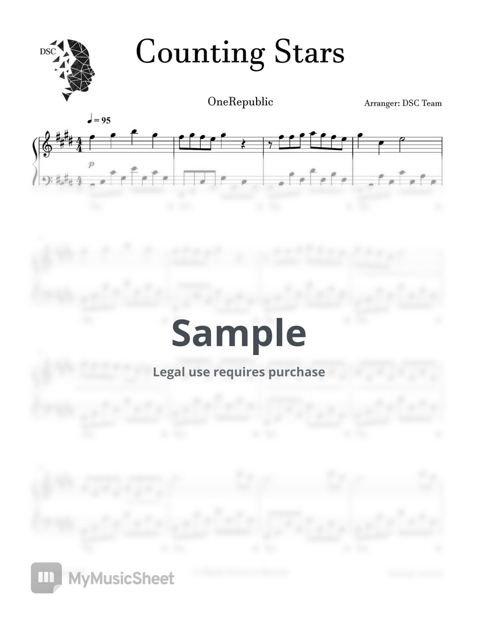 OneRepublic - Counting Stars (Relax version) Sheets by Digital Scores ...