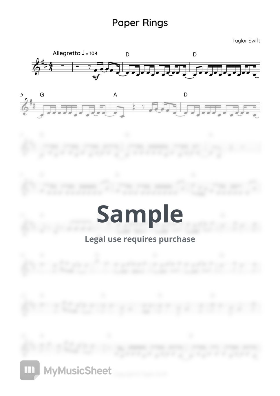 Taylor Swift - Paper Rings Sheets by Petro Melnyk