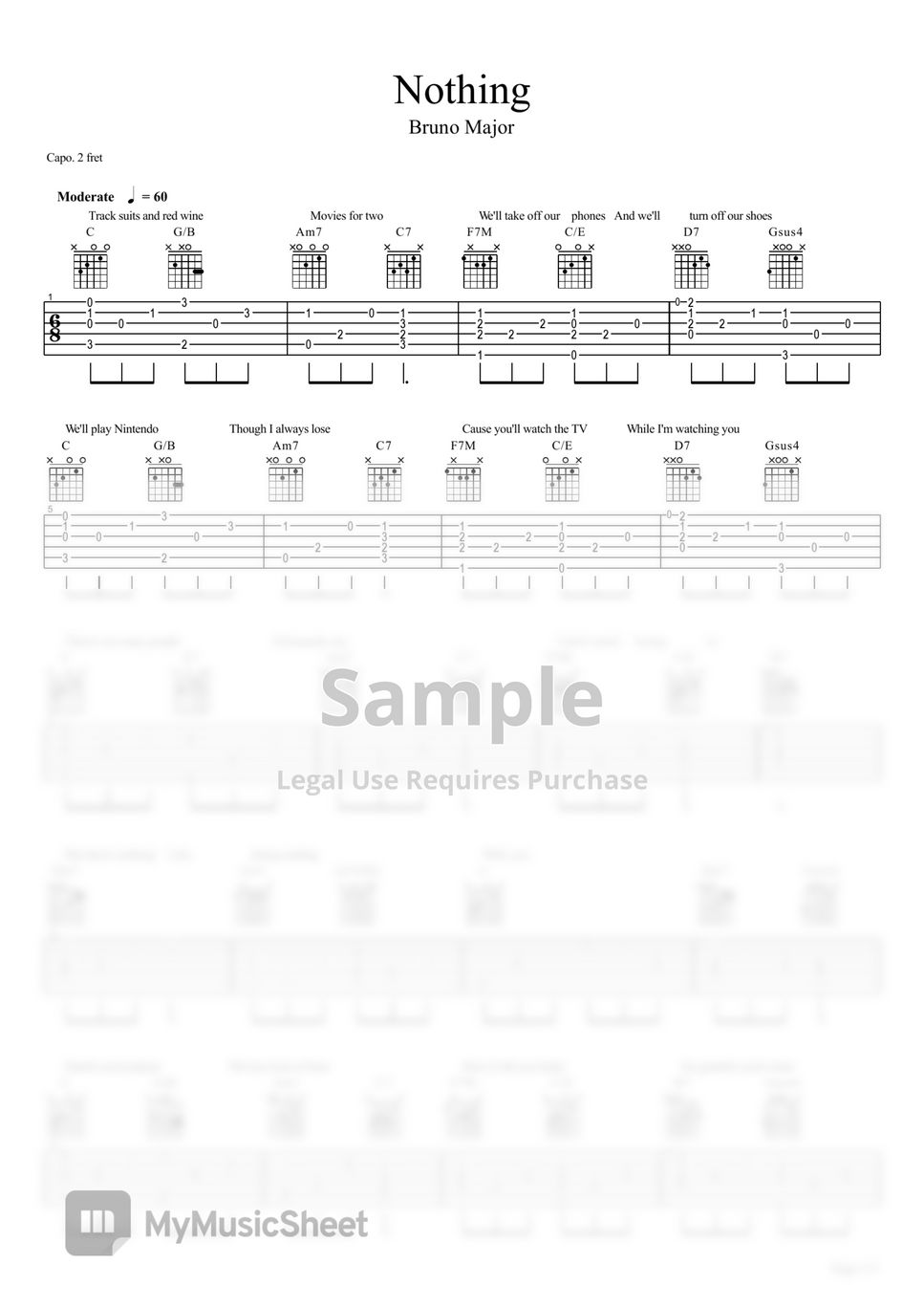 Nothing Guitar Chords
