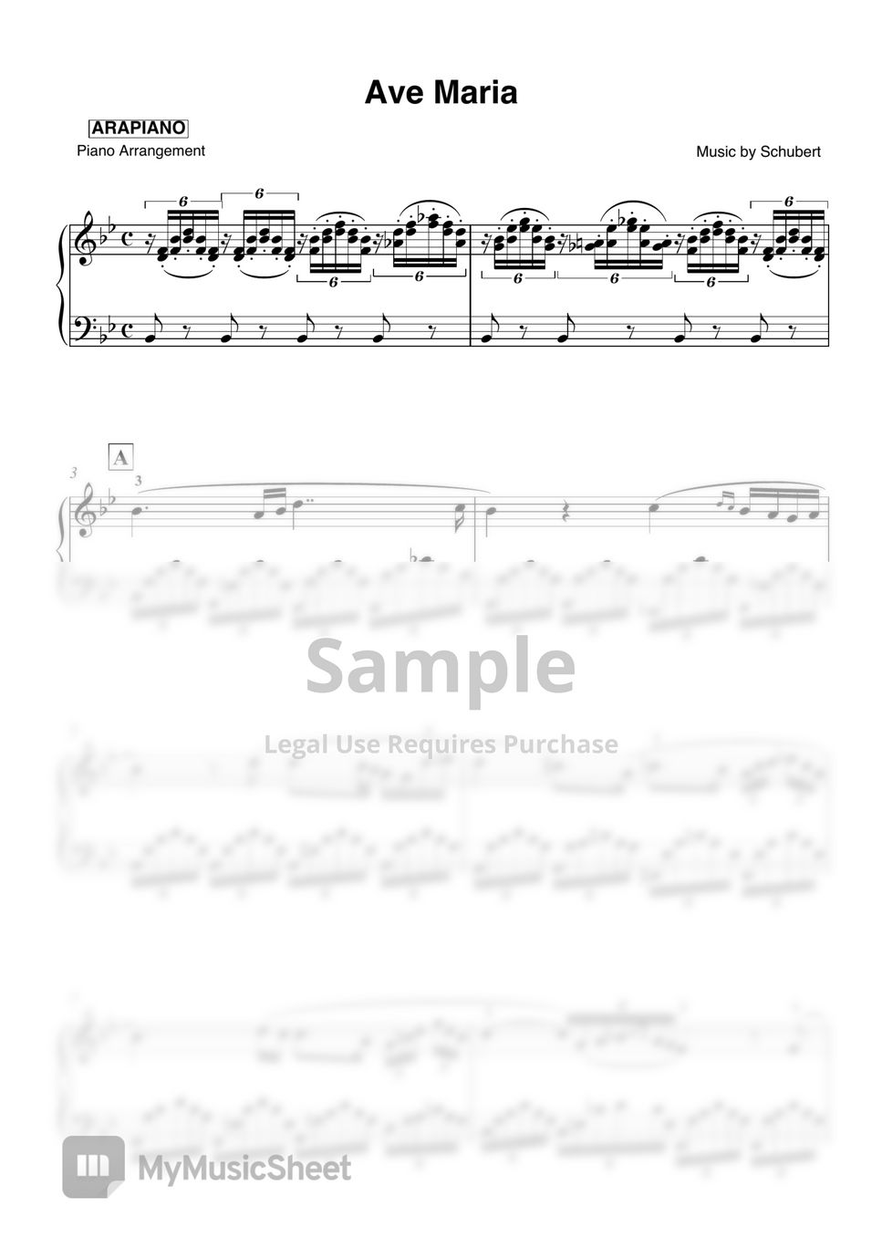 Schubert - Ave Maria 악보 by ARAPIANO