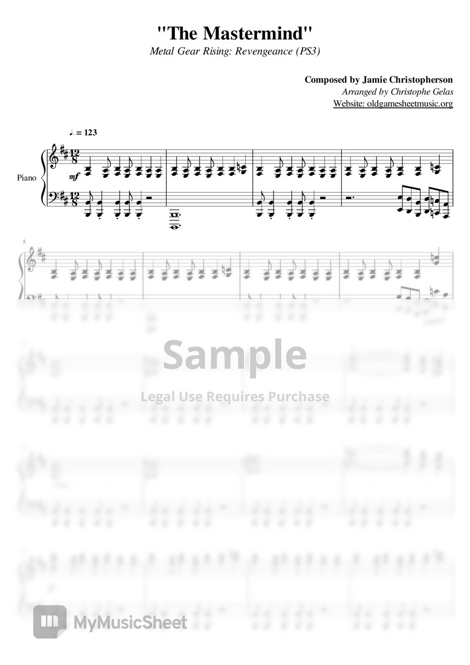 Metal Gear Rising: Revengeance (PS3) - The Mastermind Sheet Music by ...