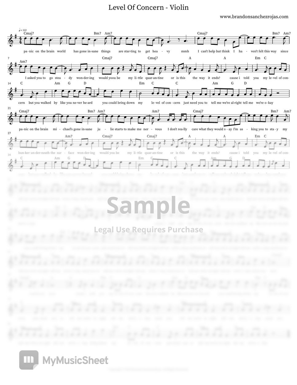 BSR - Level Of Concern - Violin Sheets