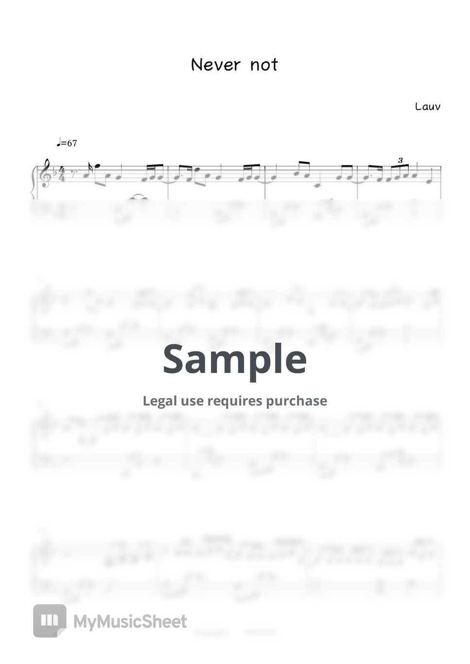 Lauv라우브 - Never Not (Piano Cover) Sheets by 피아노트PIANOTE