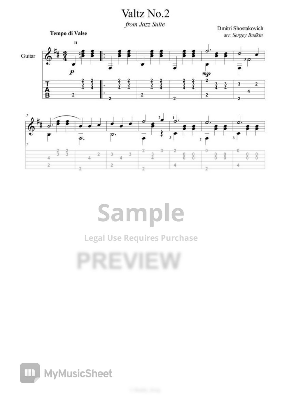 Dmitri Shostakovich - Valtz No.2 악보 by Buddy_King