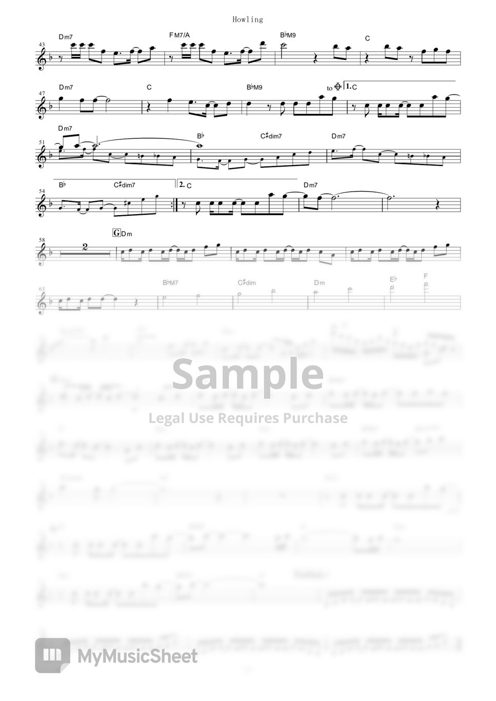 The Irregular at Magic High School: Visitor Arc - Howling (in Eb) 樂譜 by ...