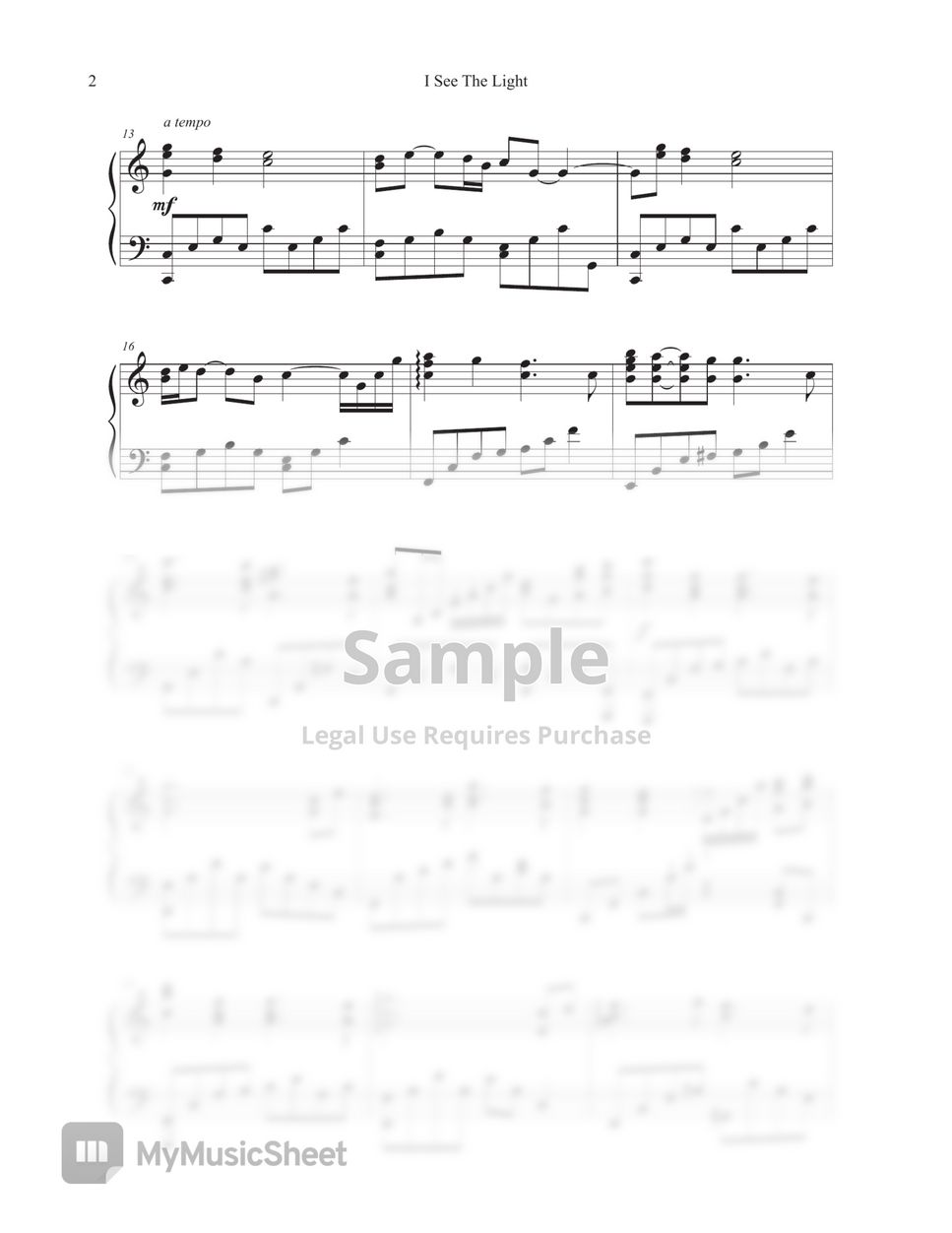 Tangled OST. - 'I See The Light' for piano solo (Lyrical ver.) Sheet Music by Tully Piano