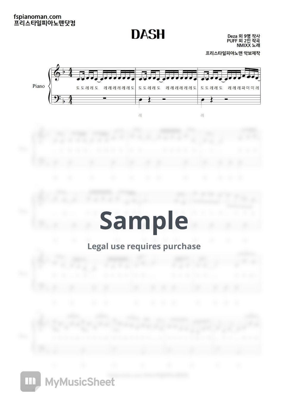 NMIXX (엔믹스) - DASH (계이름 악보 포함) Sheets by freestyle pianoman