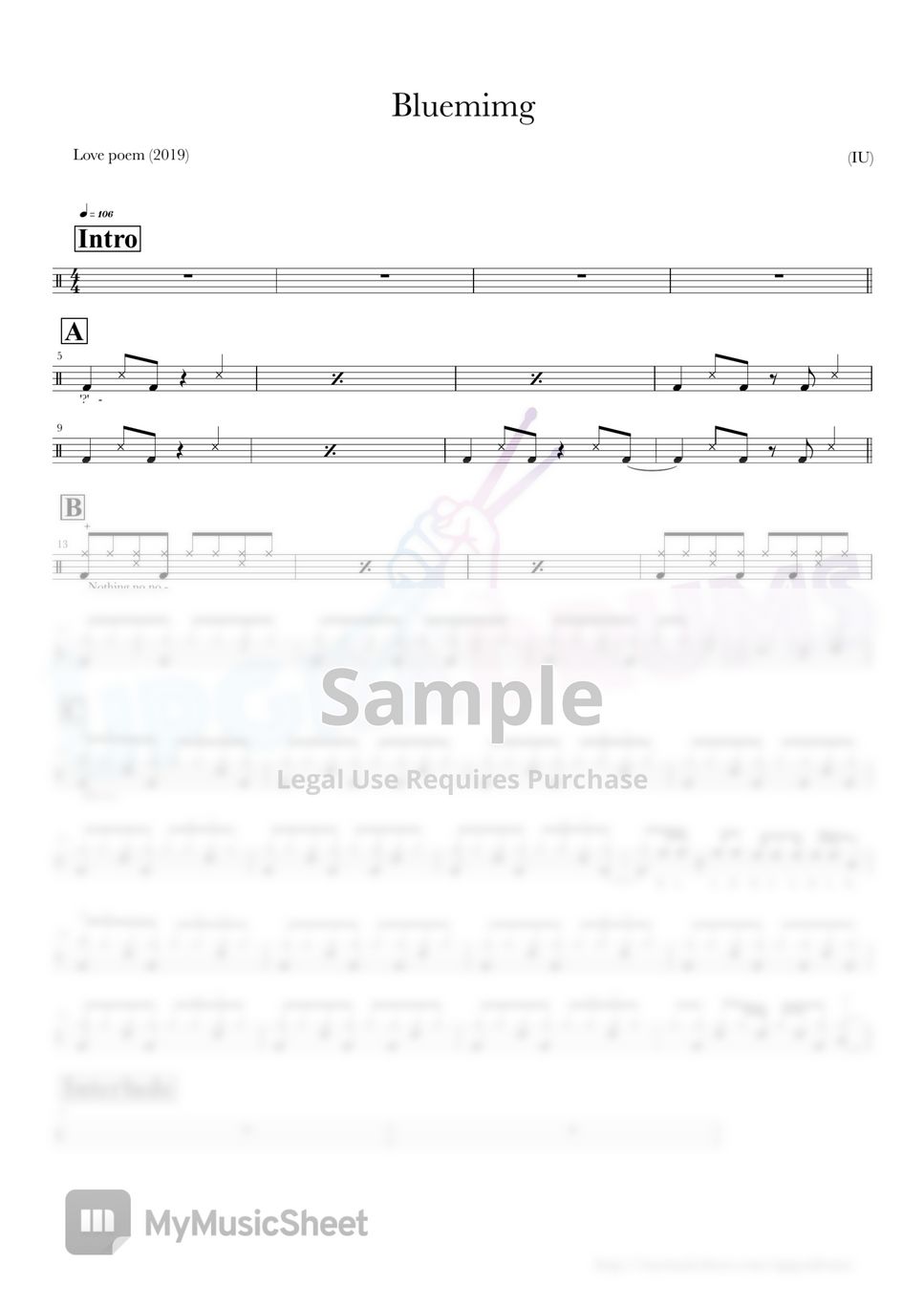 IU - Blueming Sheets by UPGRADRUMS