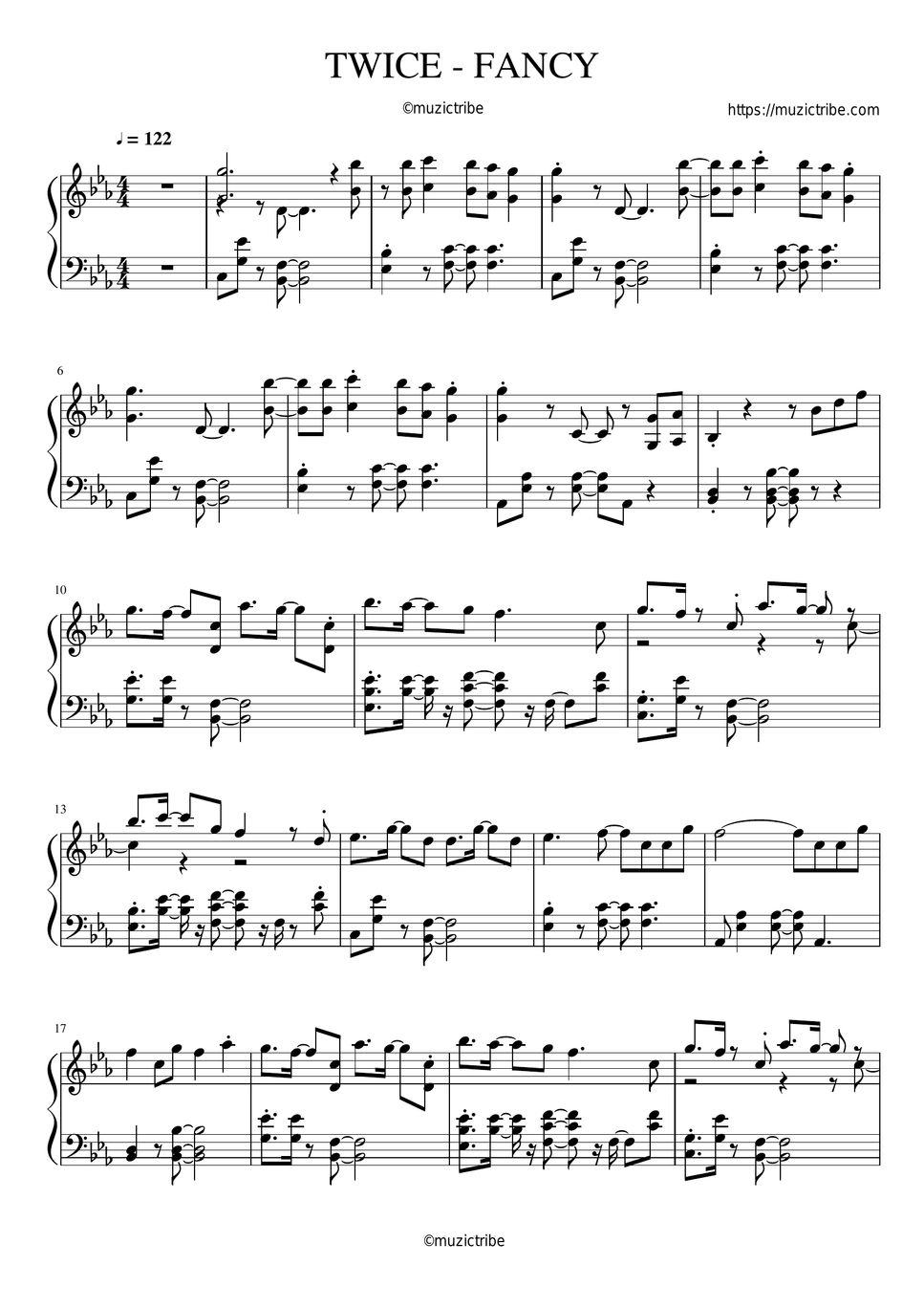 TWICE - Fancy - Piano Sheet + MP3 악보