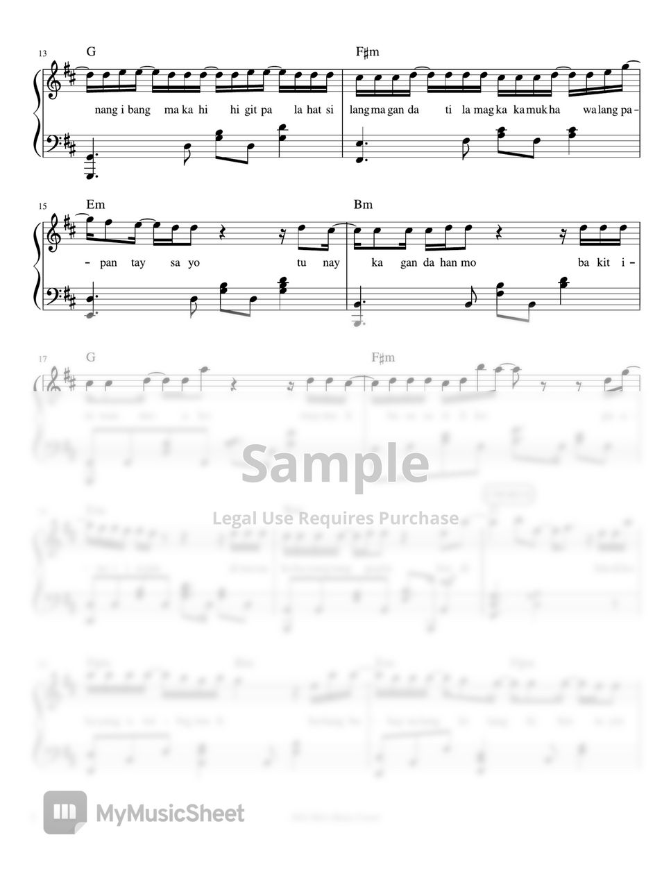 Ace Banzuelo - Muli (piano sheet music) Sheet Music by Mel's Muic Corner
