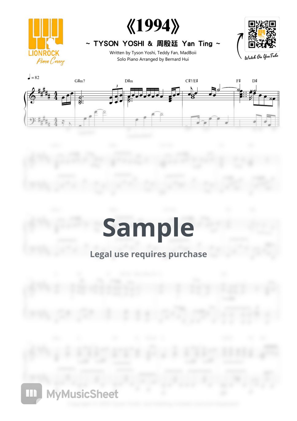 TYSON YOSHI, 周殷廷 Yan Ting - 1994 (神還原) Sheets by Bernard Hui