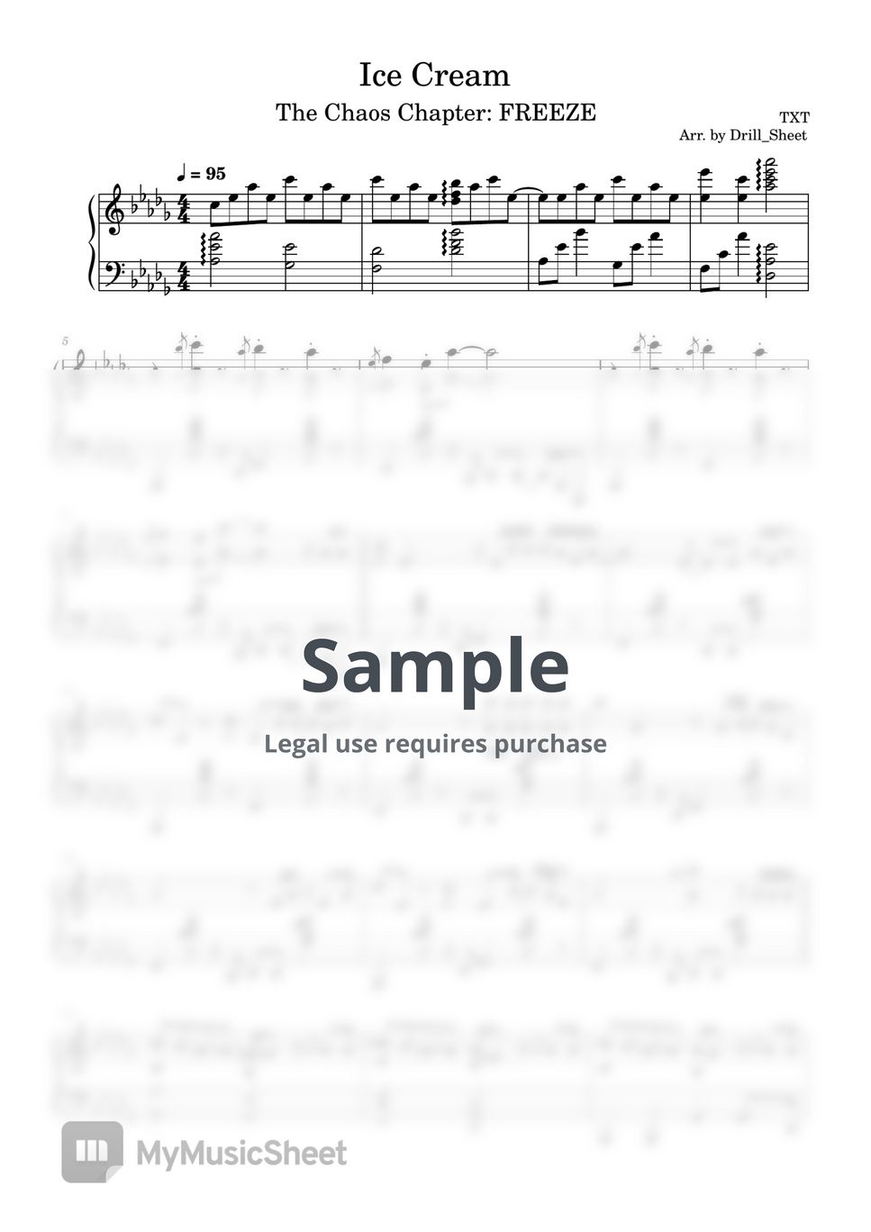 TXT - Ice Cream (Piano) Sheets by Drill_Sheet