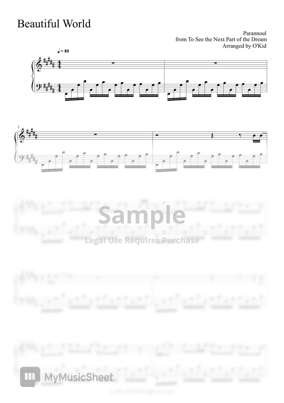 Parannoul - Beautiful World Sheets by ofbt