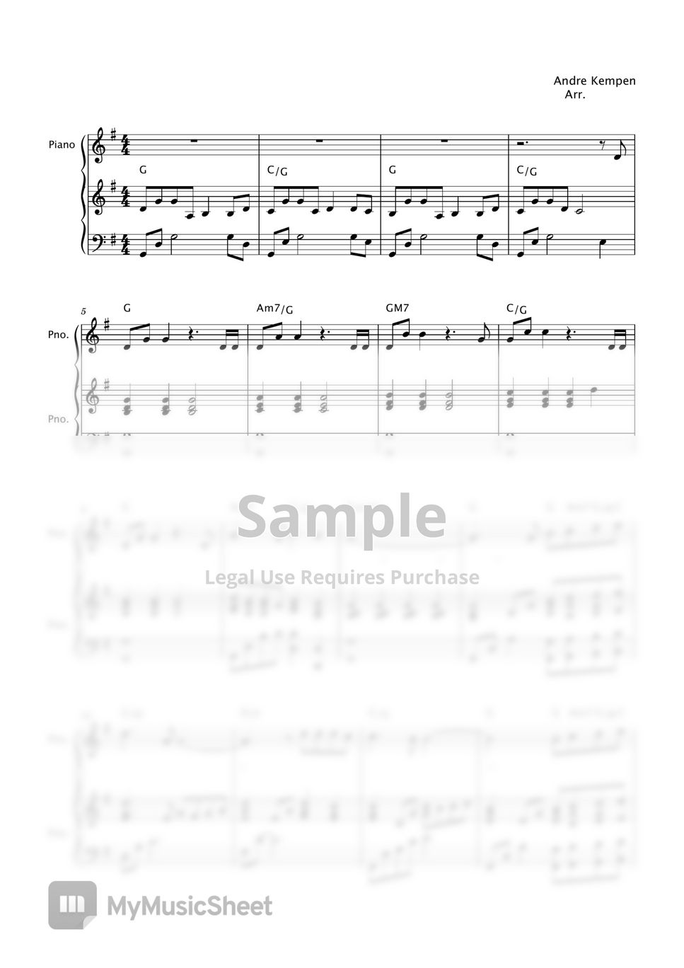 Andre Kempen - 두 손 들고 찬양 합니다 (I Life My Hands) (G key) Sheets by 생명의건반