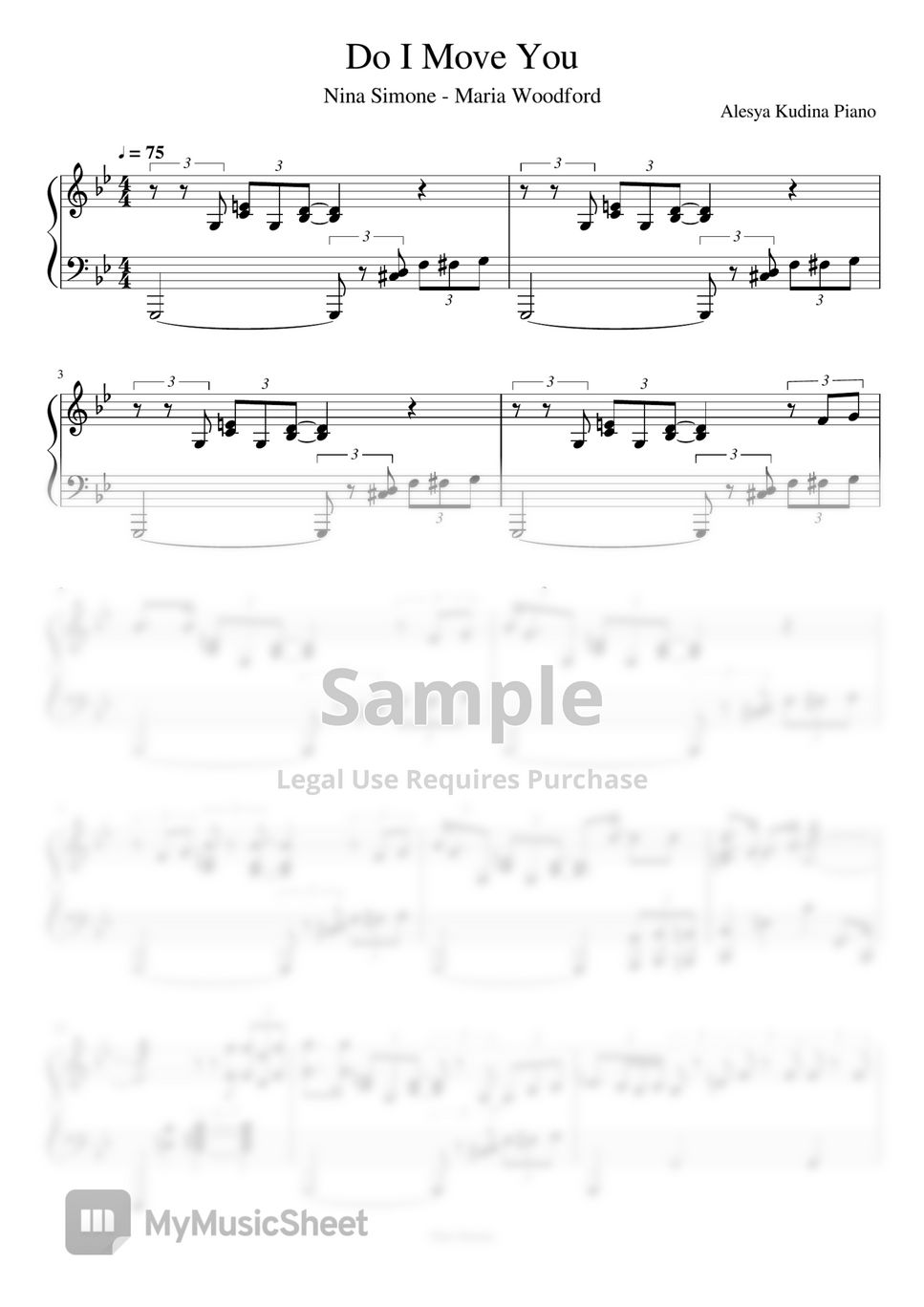 Nina Simone - Do I Move You Sheet Music by Alesya Kudina