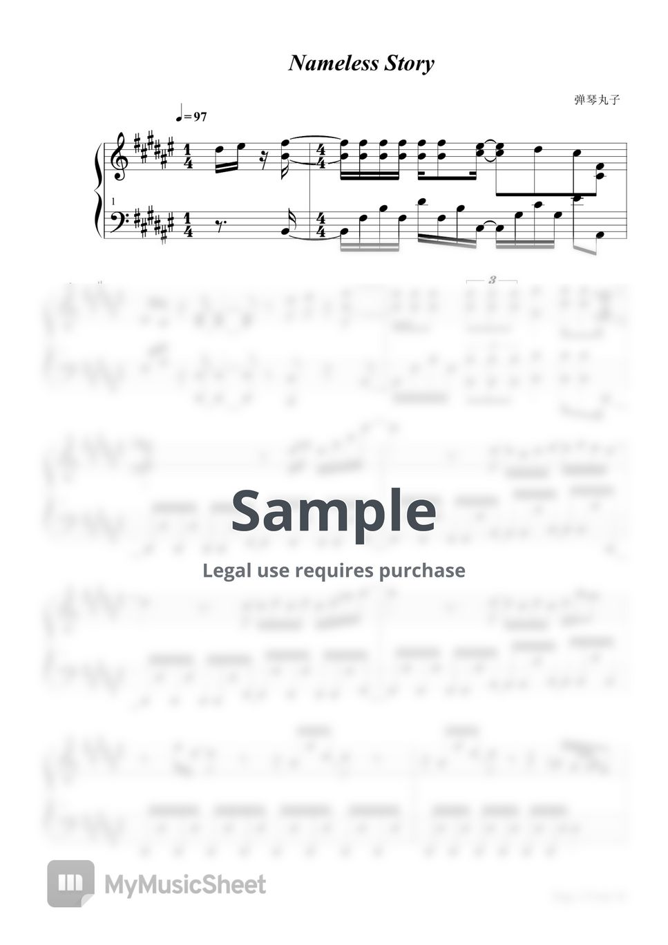 Takuma Terashima - Nameless Story (Full Version) Sheet Music by dogemusic