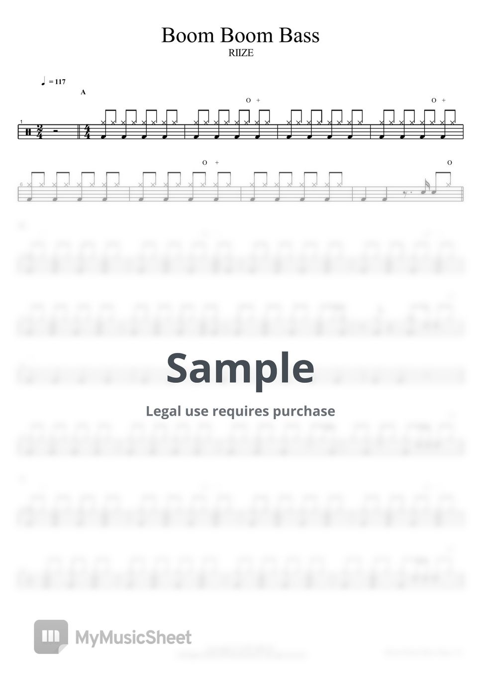 RIIZE - Boom Boom Bass Sheets by COPYDRUM