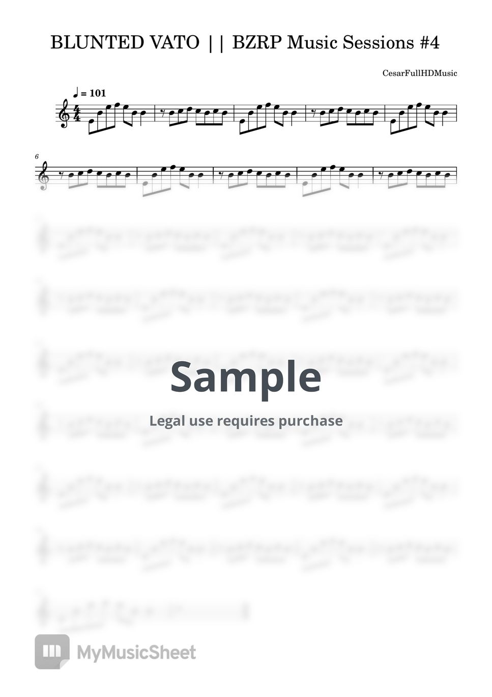 BLUNTED VATO - BZRP - Music Sessions #4 악보