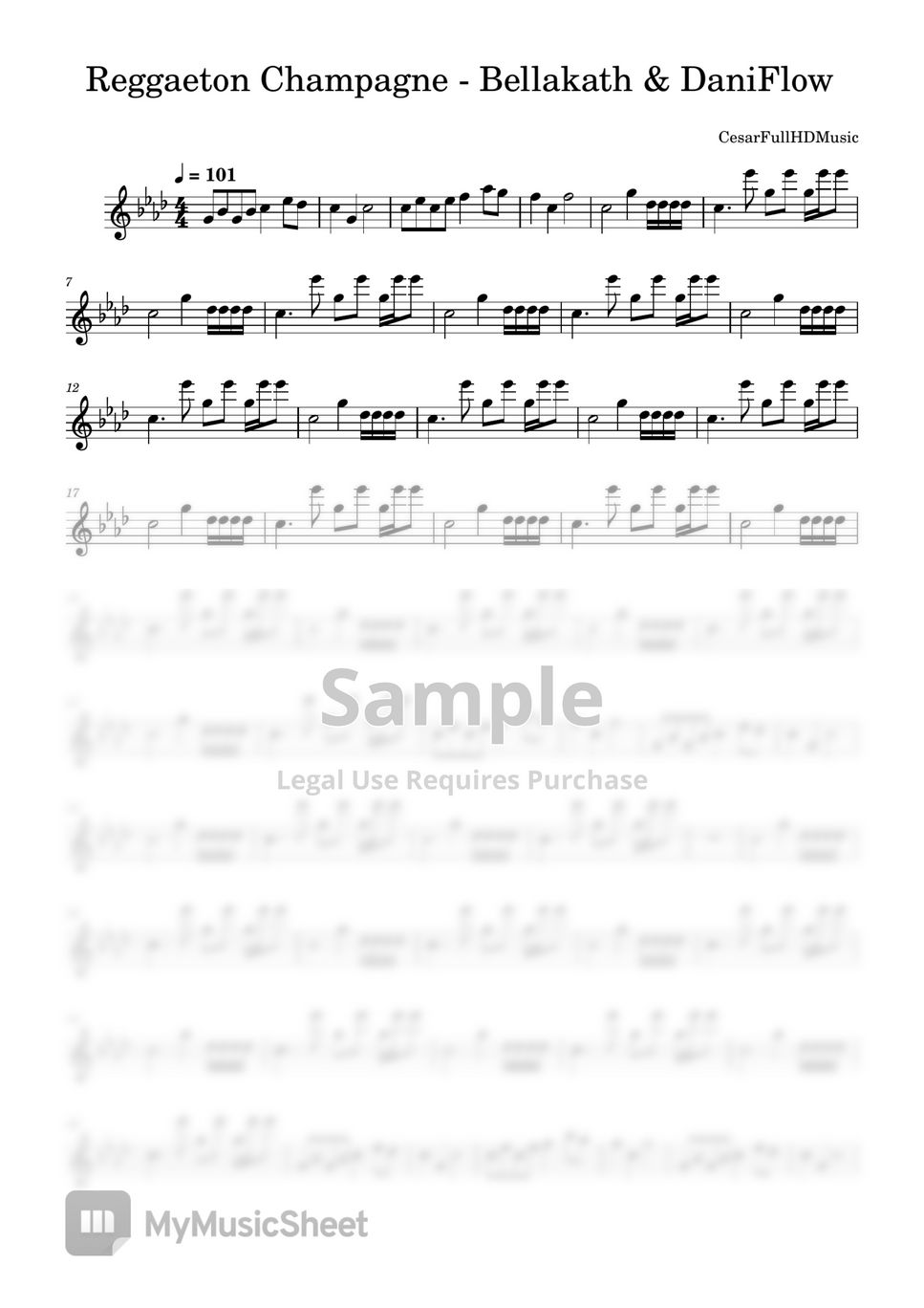 Bellakath & DaniFlow - Reggaeton Champagne Sheet Music