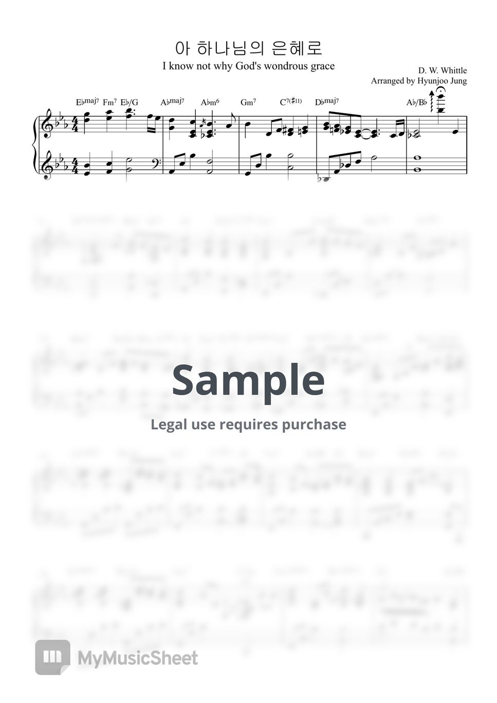 D. W. Whittle - i know not why god's wondrous grace (Piano solo) 악보 by ...