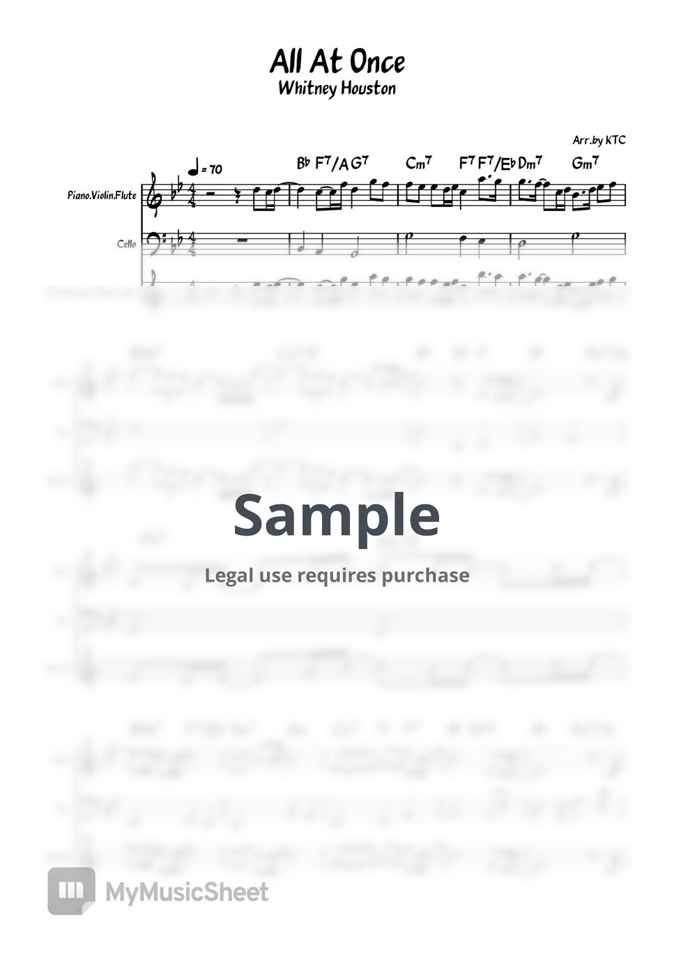 Whitney Houston - All at once Sheets by KTC