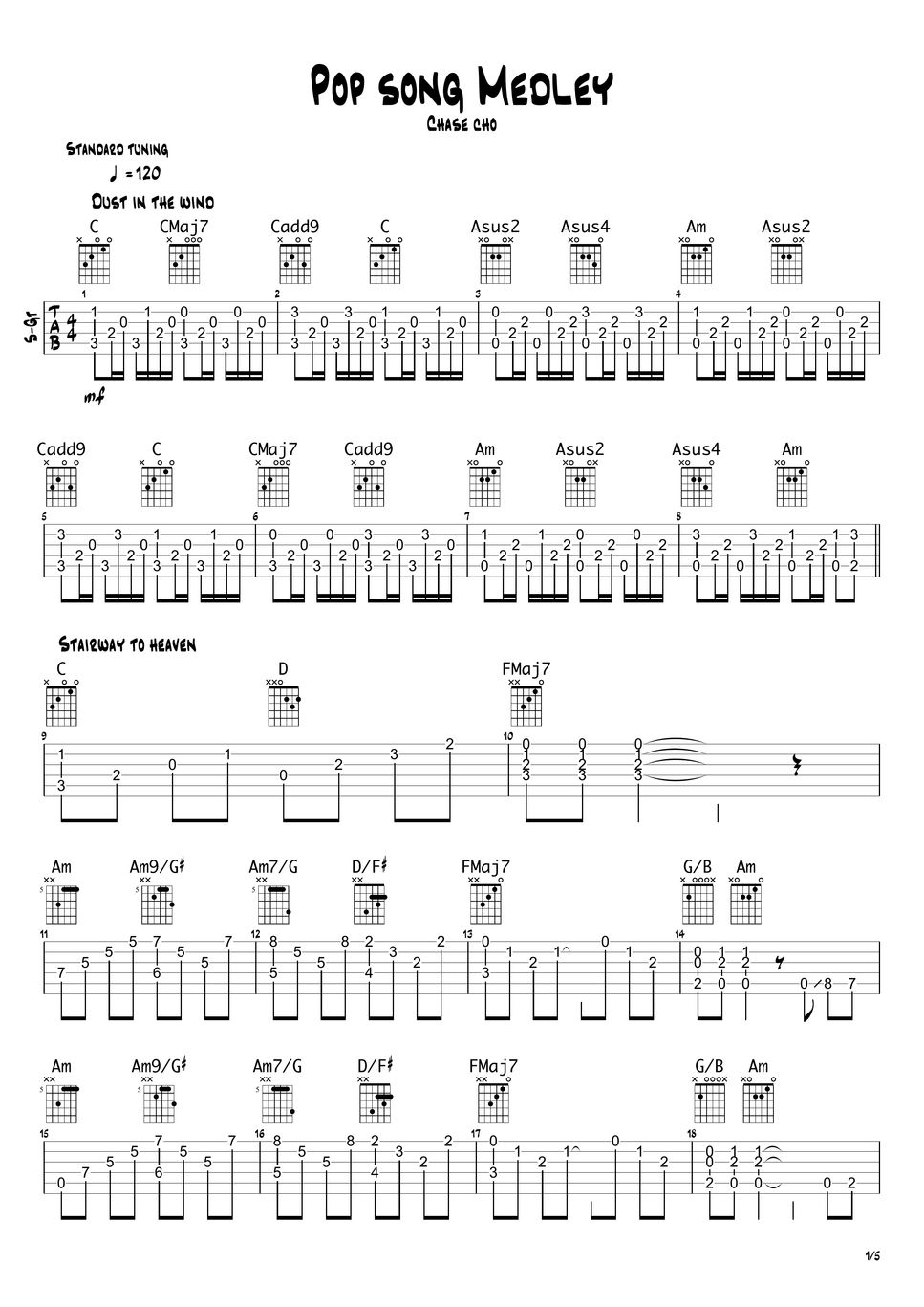 various-artist-legendary-8-guitar-songs-medley-hoja-by-chase-cho