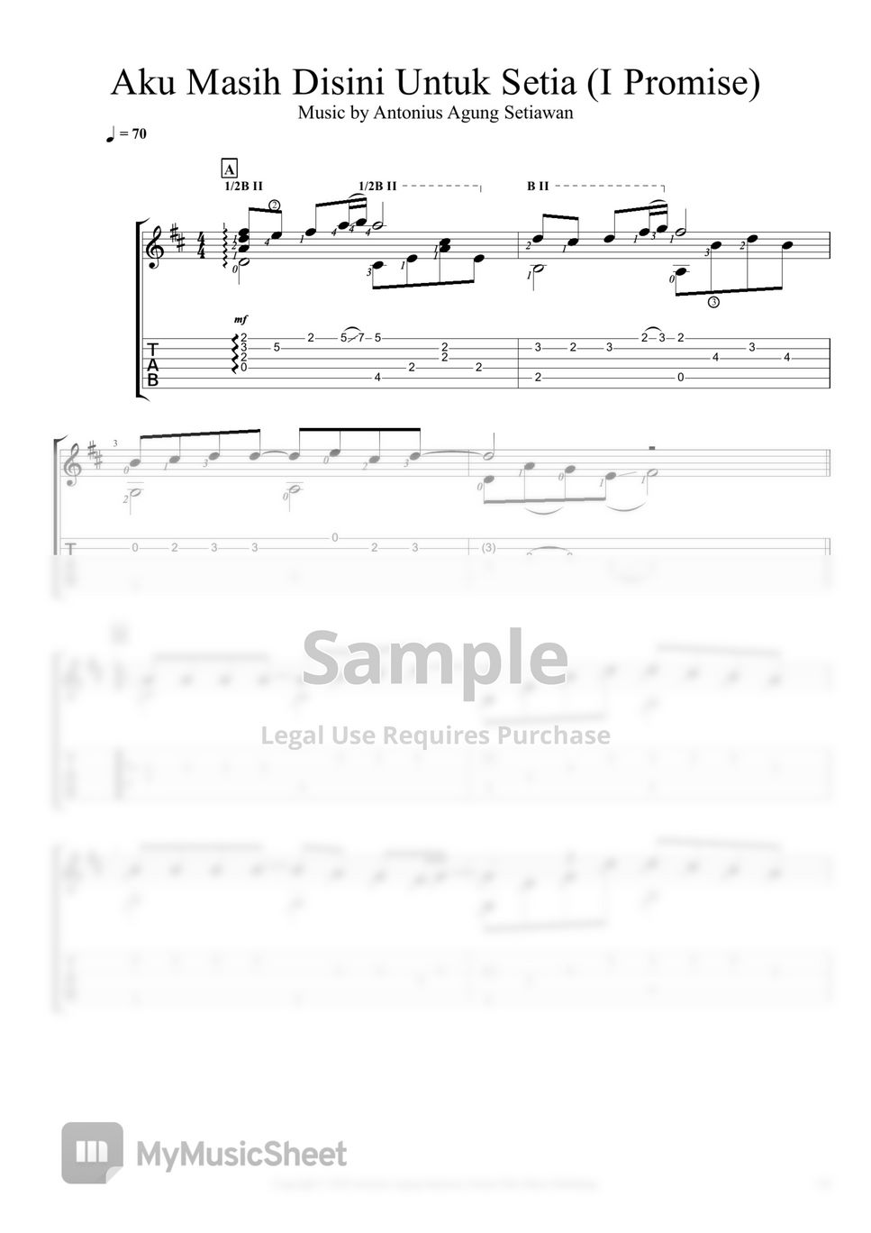 Antonius Agung Setiawan - Aku Masih Disini Untuk Setia (I Promise) Bản nhạc