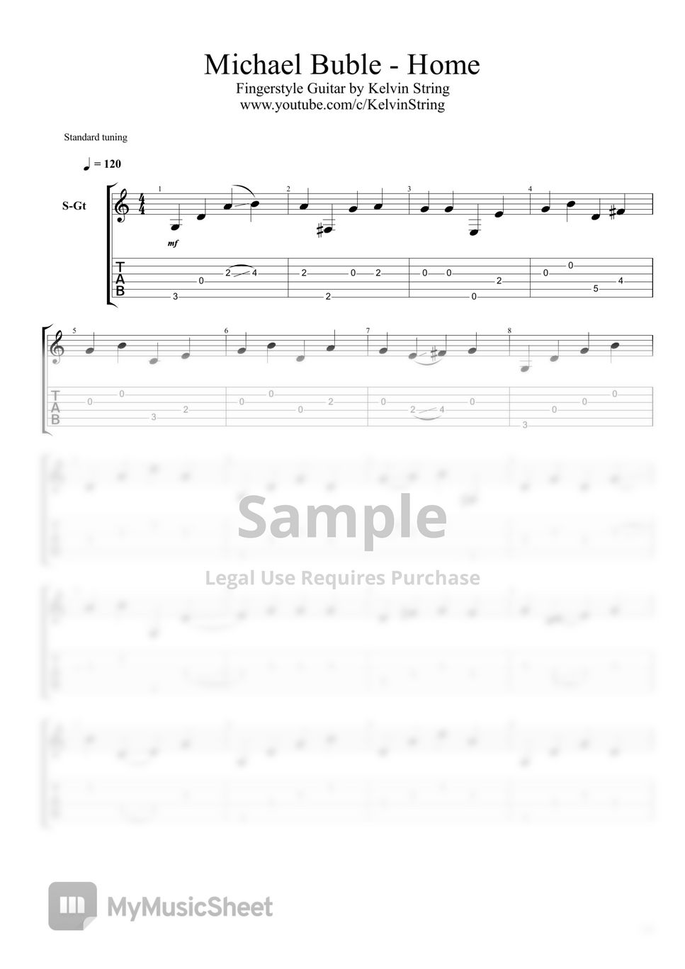 Michael Buble - Home Sheet Music by Kelvin Vilten