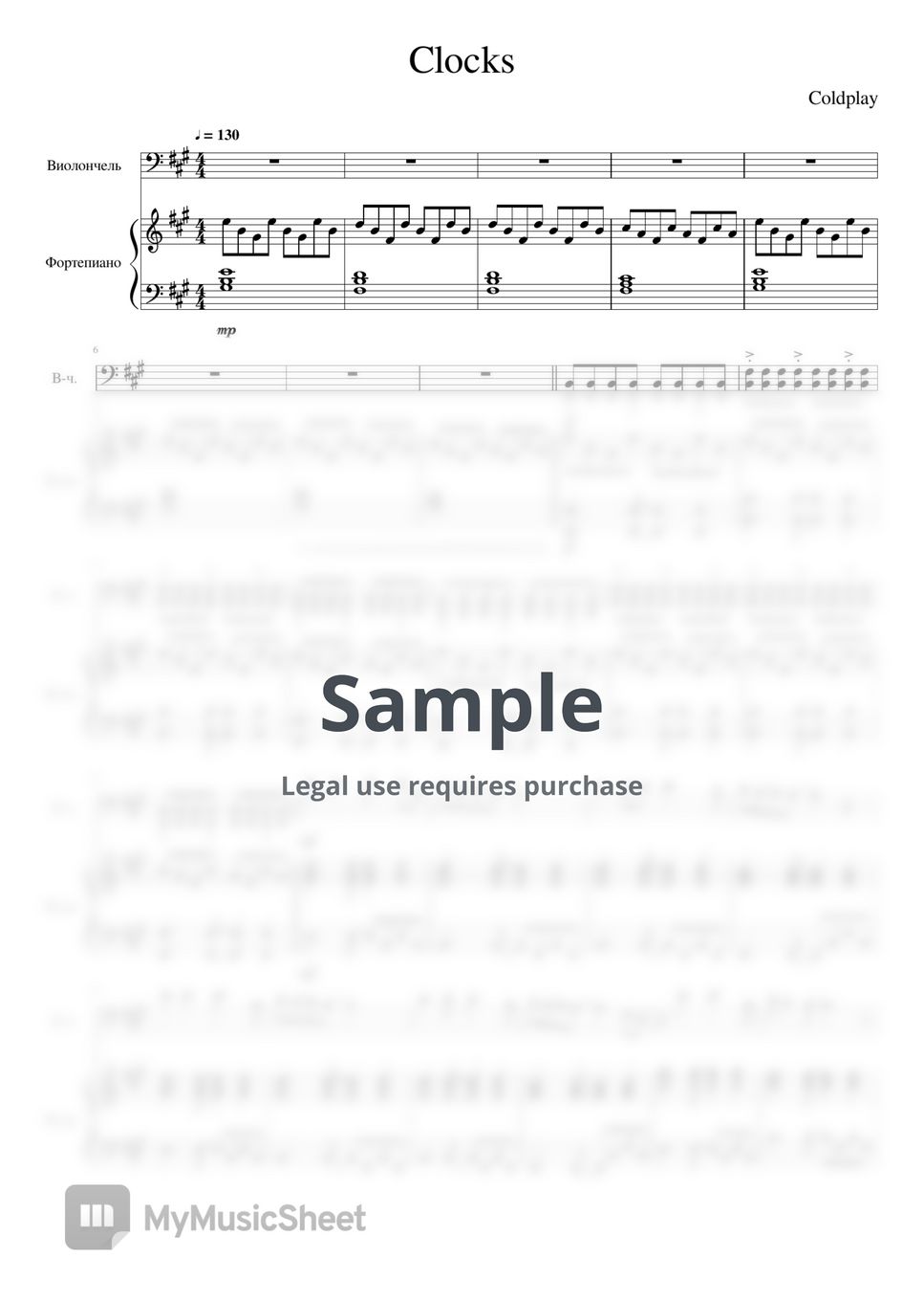 Coldplay - Clocks Sheets by Land of sheet music