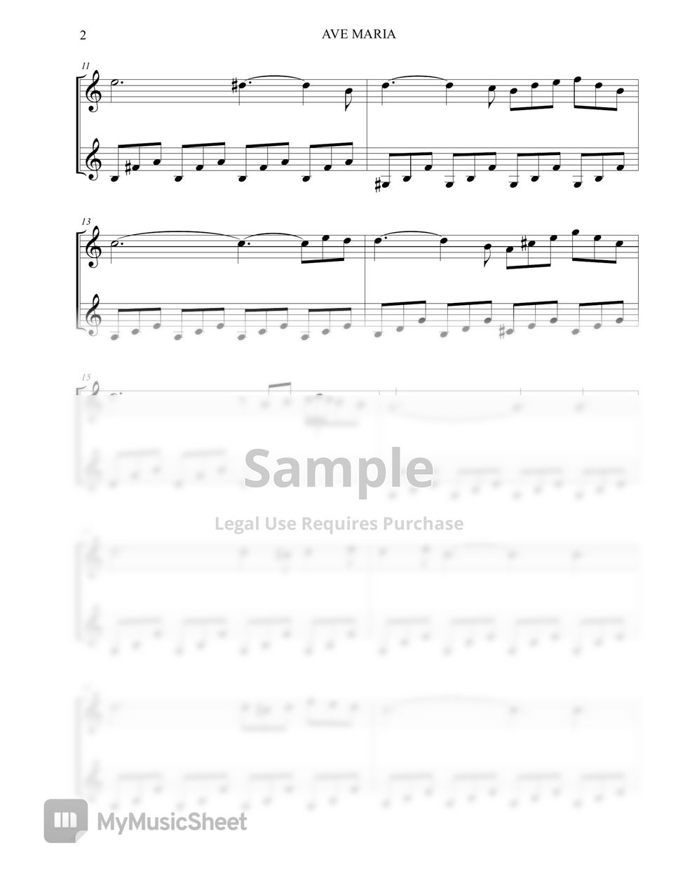 Franz Schubert - Ave Maria (Easy Piano) Partitur by Betacustic