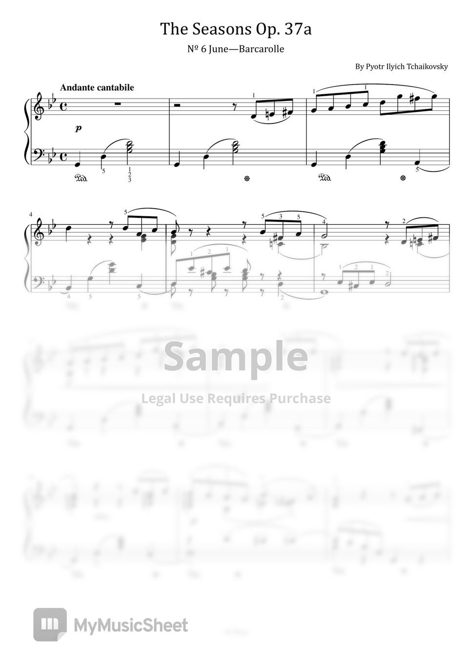 Pyotr Ilyich Tchaikovsky - The Seasons, Op. 37a No.6 (June, Barcarolle ...