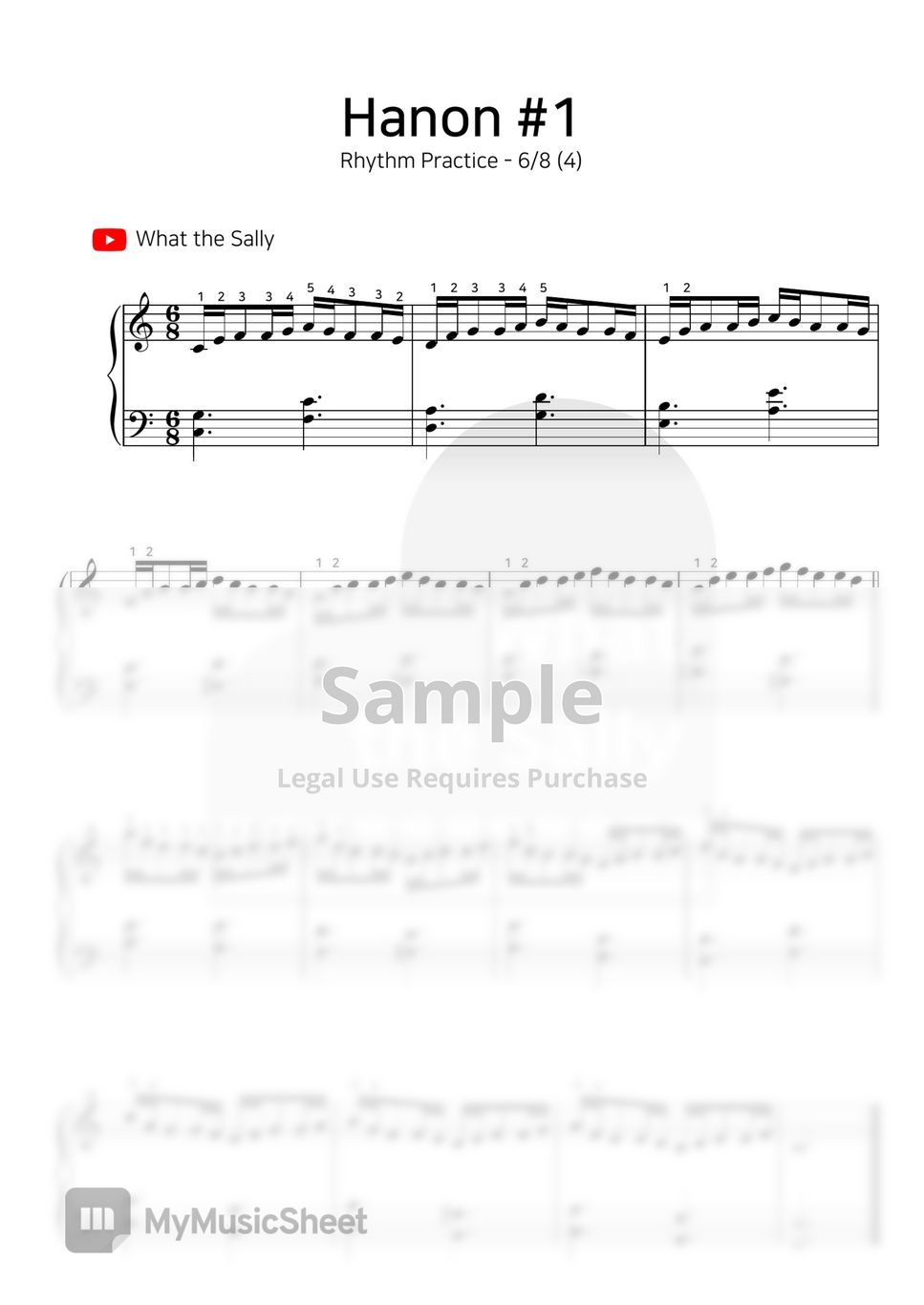 Hanon - No.1 ~ No.20 (4) (6/8 Practice, Two ways to practice) Sheet Music by What the Sally