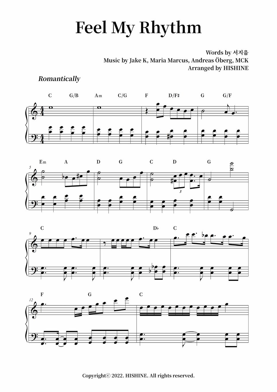 Red Velvet - Feel My Rhythm Partition musicale by HISHINE