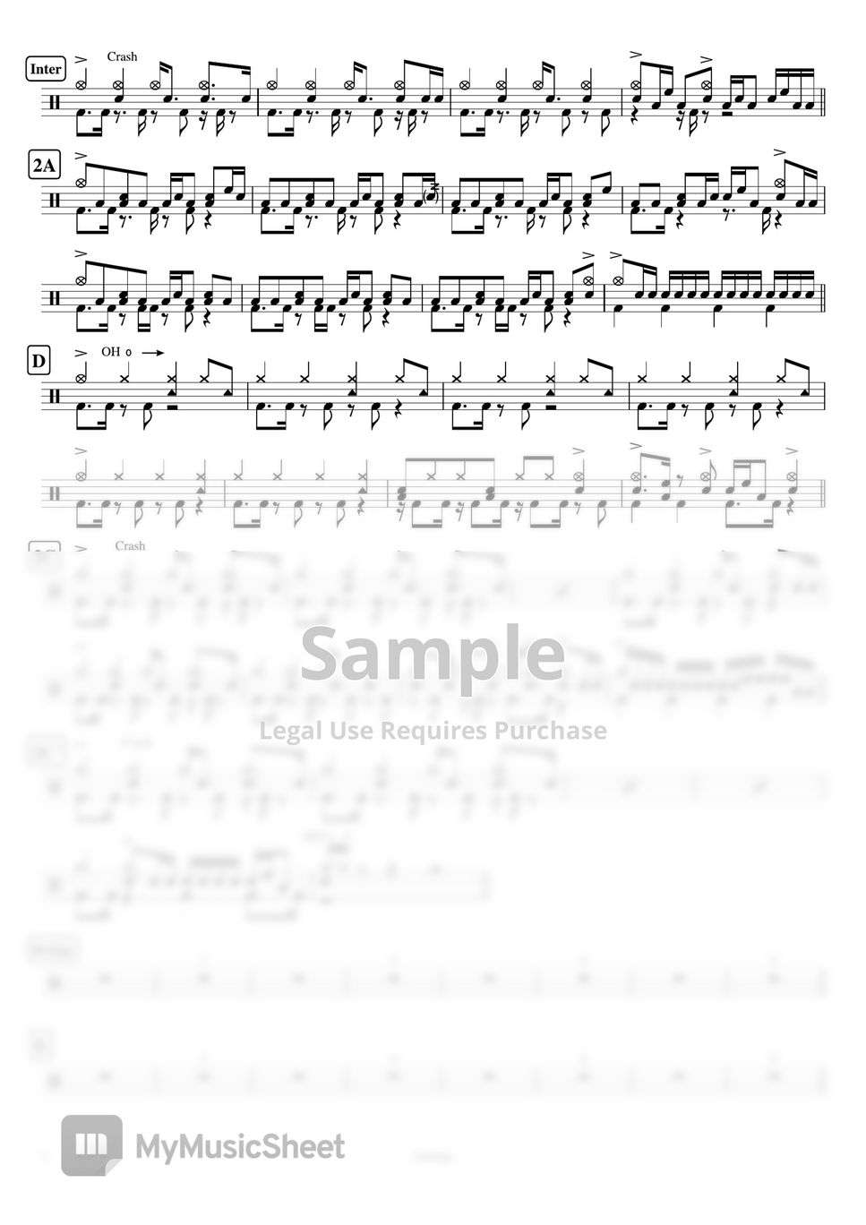 LiSA - Gurenge (Demon Slayer OP) Sheet by Cookai's J-pop Drum sheet ...