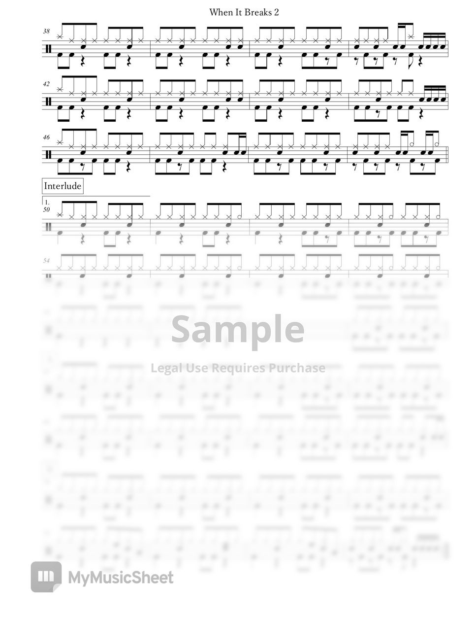 Inhaler - When It Breaks Sheet Music by Arkadia Drums