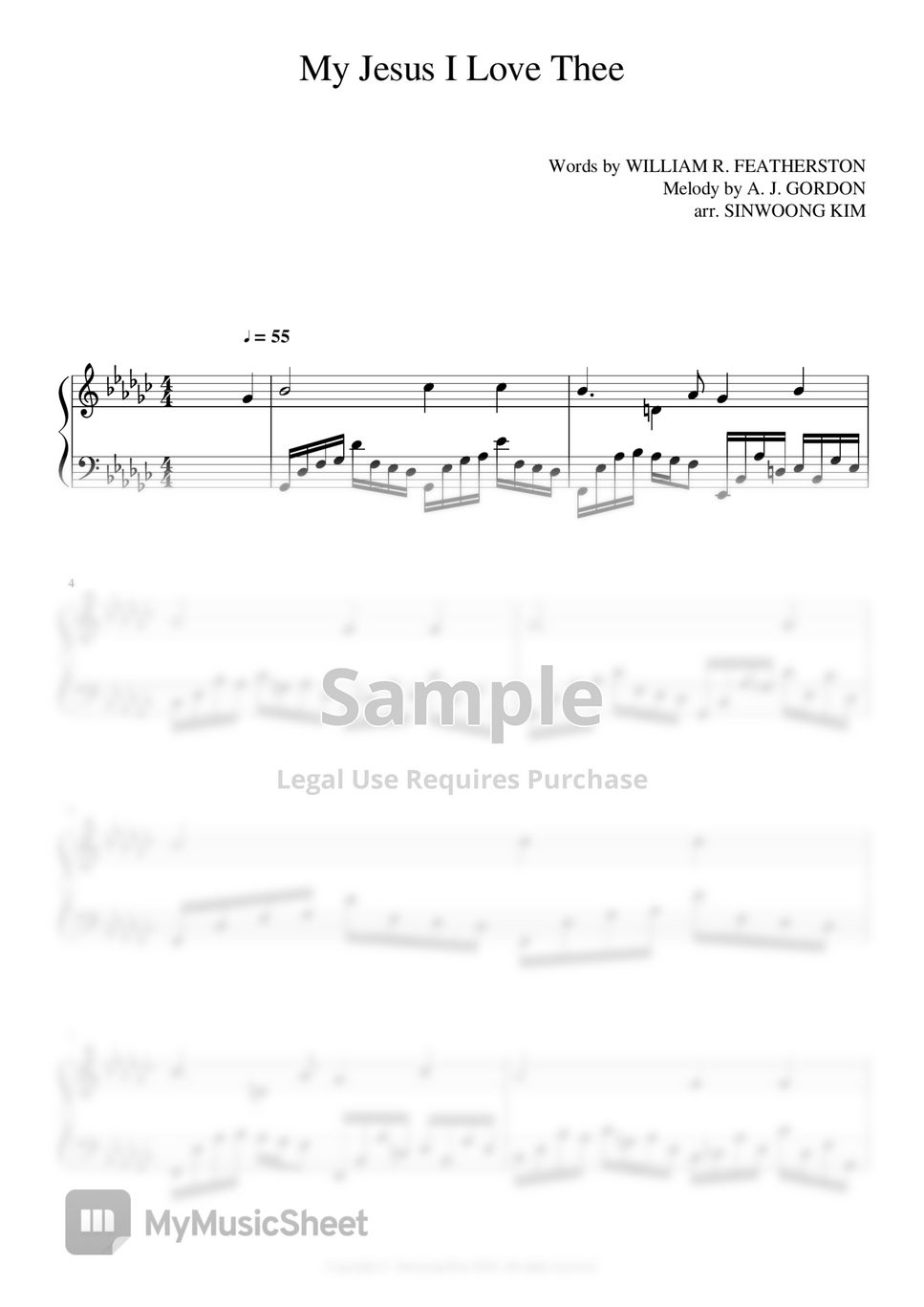 Hymn - My Jesus I Love Thee (Gb) Partition musicale by Paul Kim