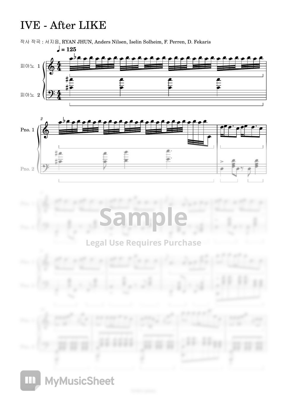 아이브 - IVE (아이브) - After LIKE Sheet Music by bvibvi piano