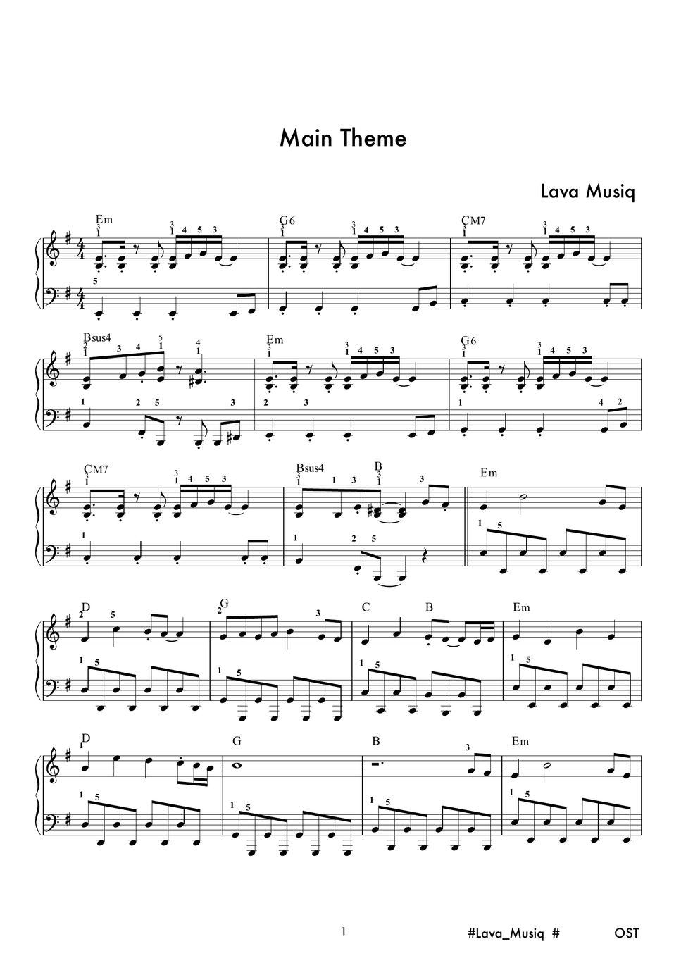 Detective Conan - Main Theme (Easy Version) Sheet by Lava