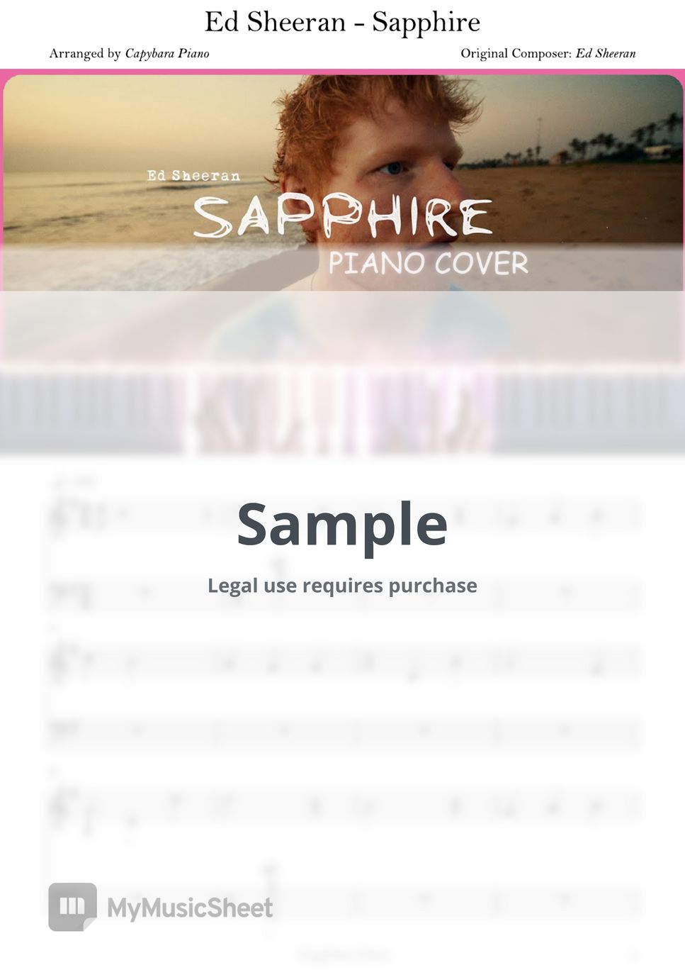 Ed Sheeran - Sapphire Sheet Music by Capybara Piano