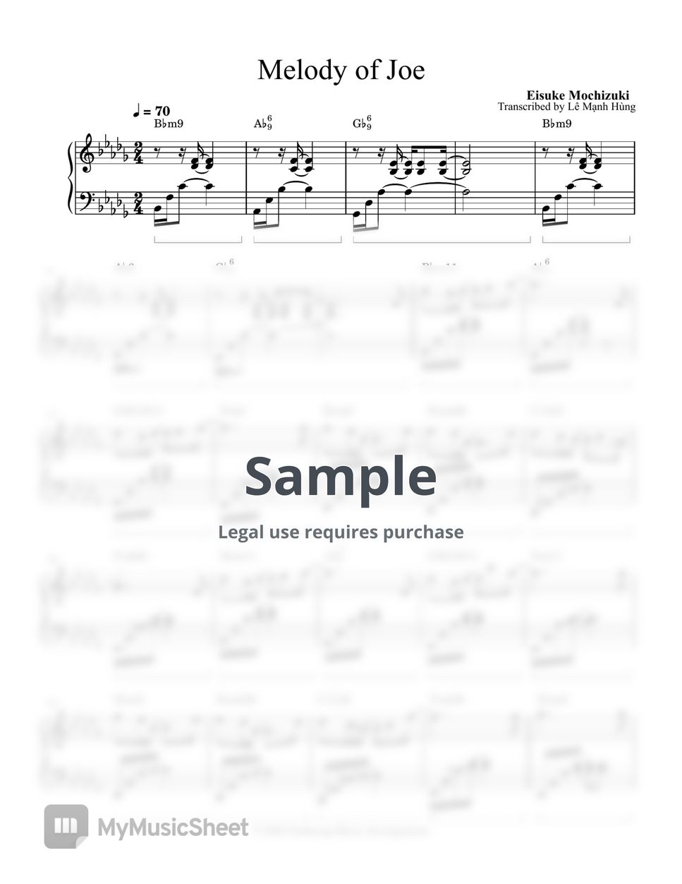 Eisuke Mochizuki - Melody of Joe (Transcribed) Piano Sheet Music PDF ...