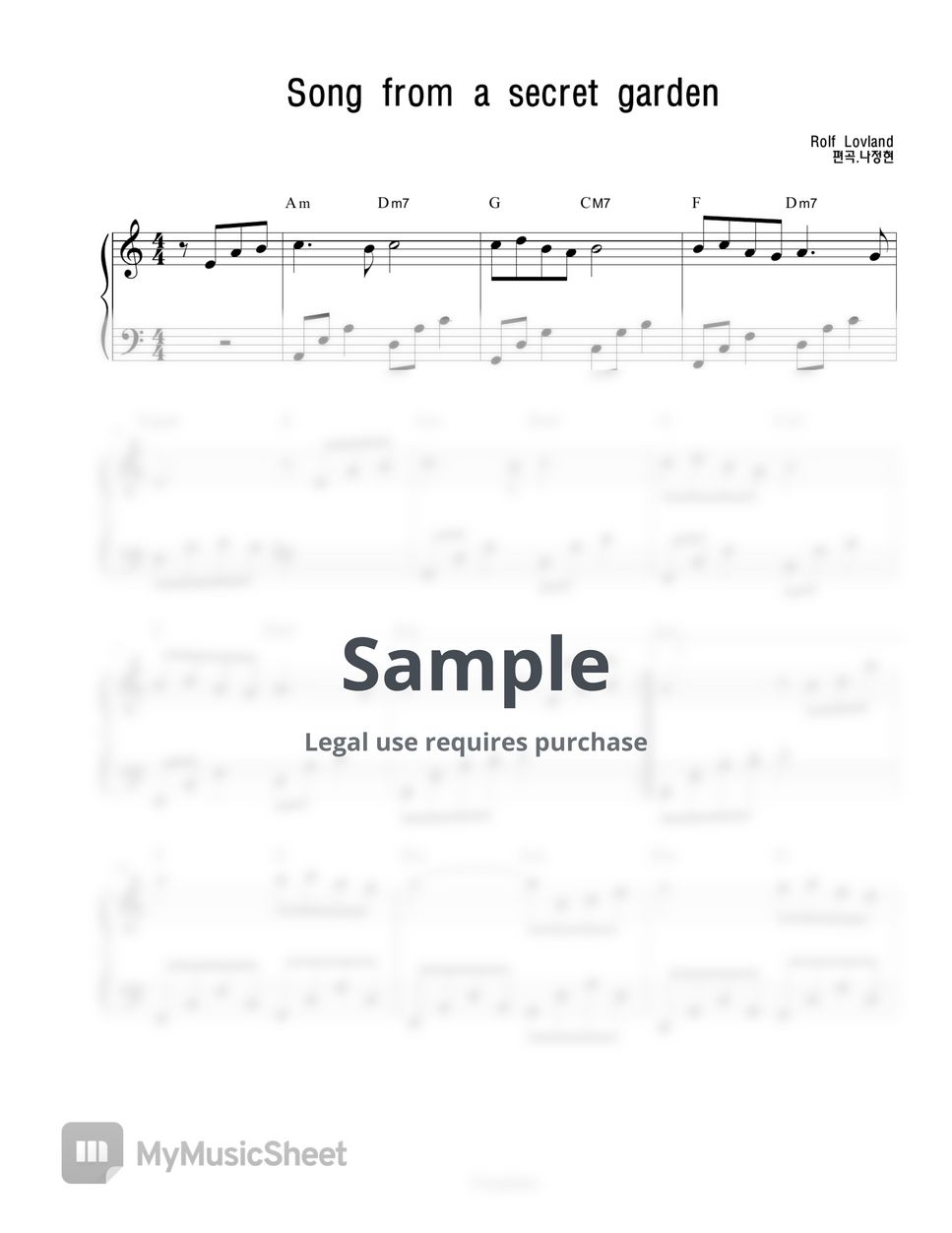 Secret Garden - Song from a Secret Garden (EASY ver.) Sheets by NA_PIANO