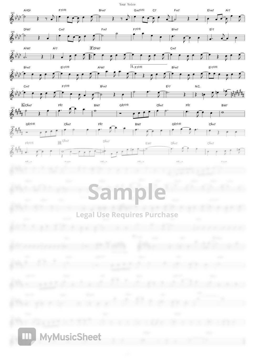 Rhodanthe* - Your Voice (KINMOZA! / in Eb) Sheets by muta-sax