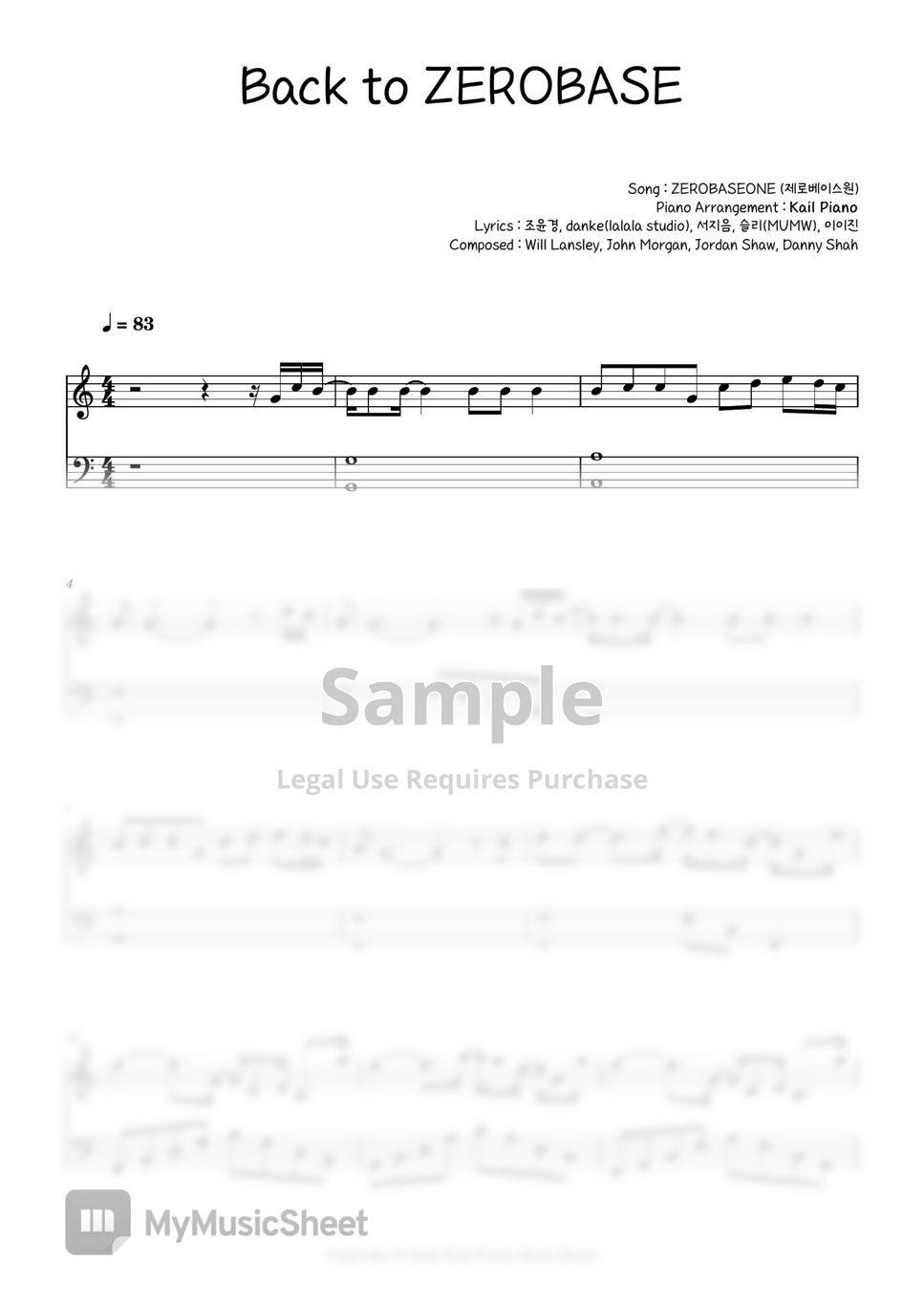 ZEROBASEONE - Back to ZEROBASE (Piano) Sheets by Kail Piano