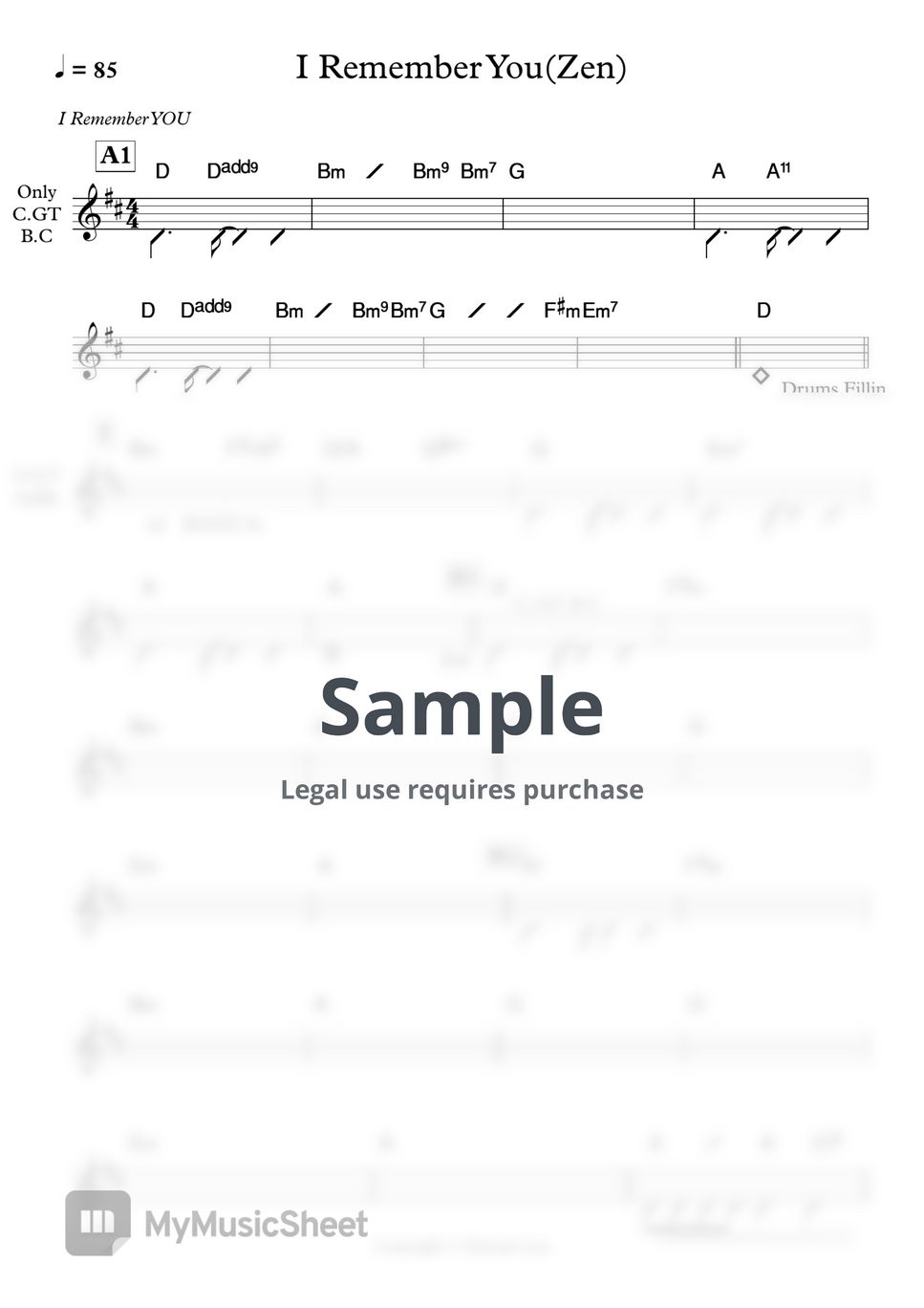 Zen - I Remember You(Zen) Tab + 1staff by edward8561