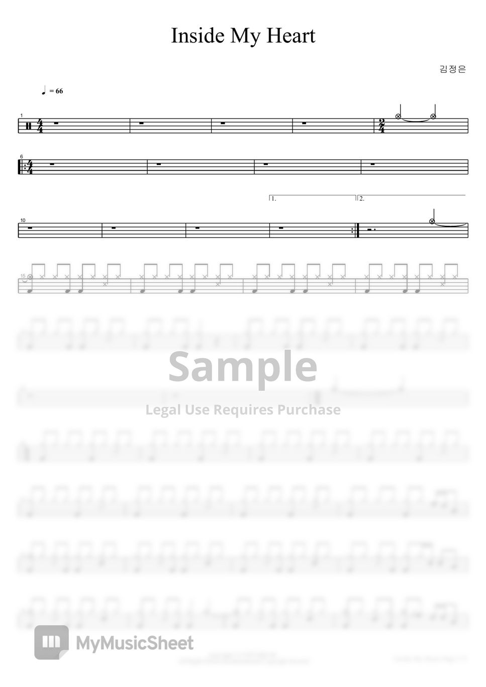 김정은 - Inside My Heart Sheets by COPYDRUM