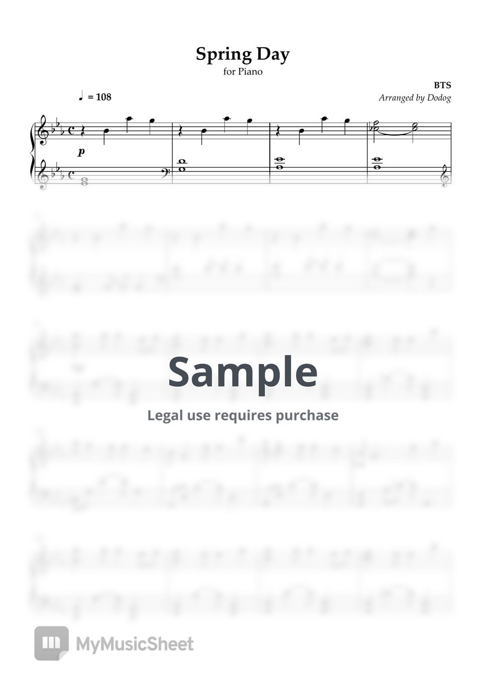 BTS - 봄날(Spring Day) Sheets by DodoG